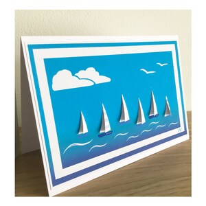 Sailing Card Fathers Day Card Homemade Card Sailors Card Boat Card ...