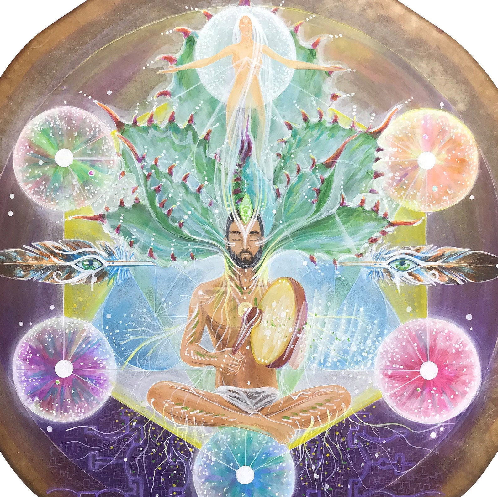 Shamanic Drum Customized Angel Unicorn Pegasus | Etsy