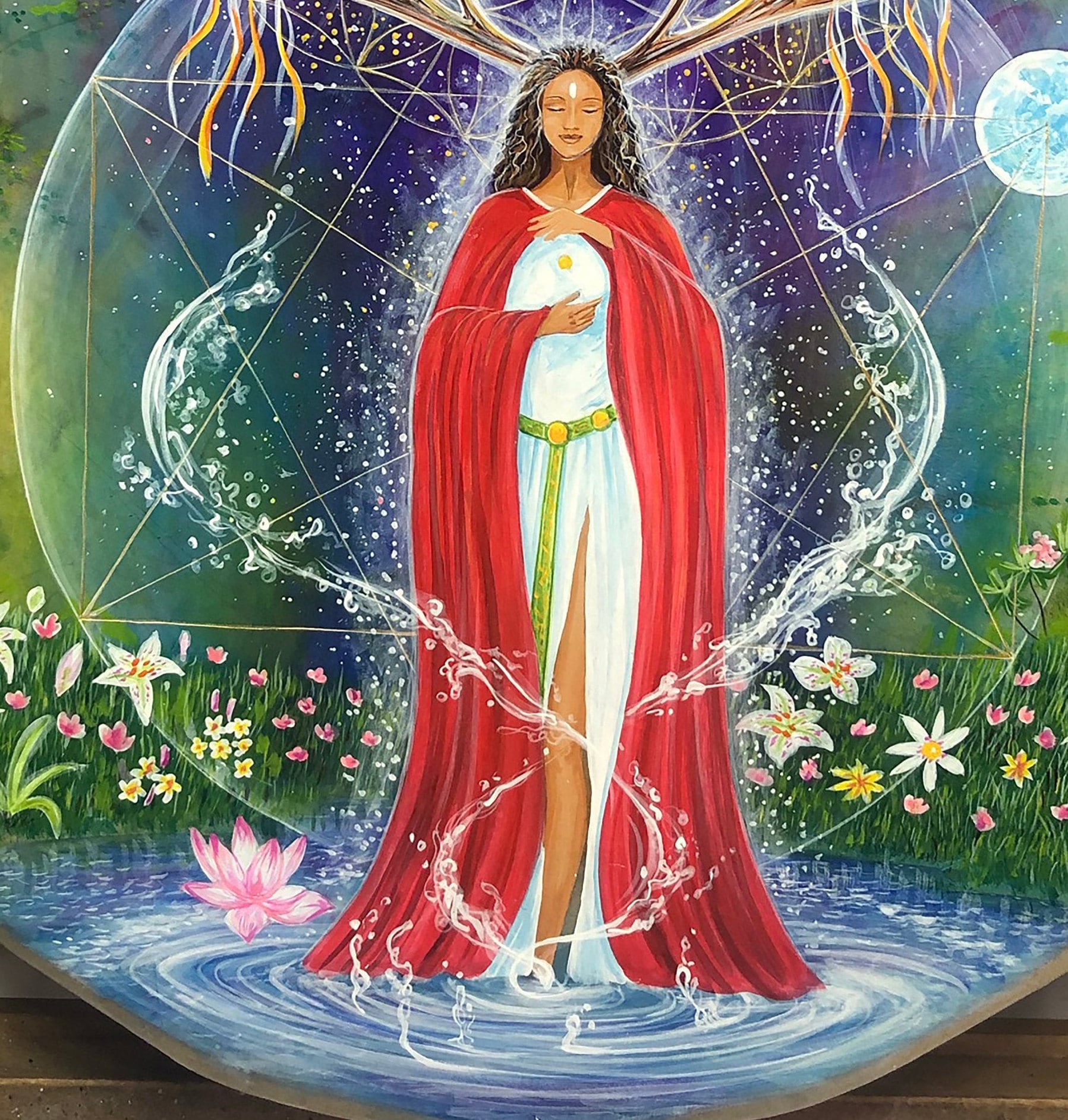 Shamanic Custom Drum Woman Flowing Water Celtic Sacred - Etsy