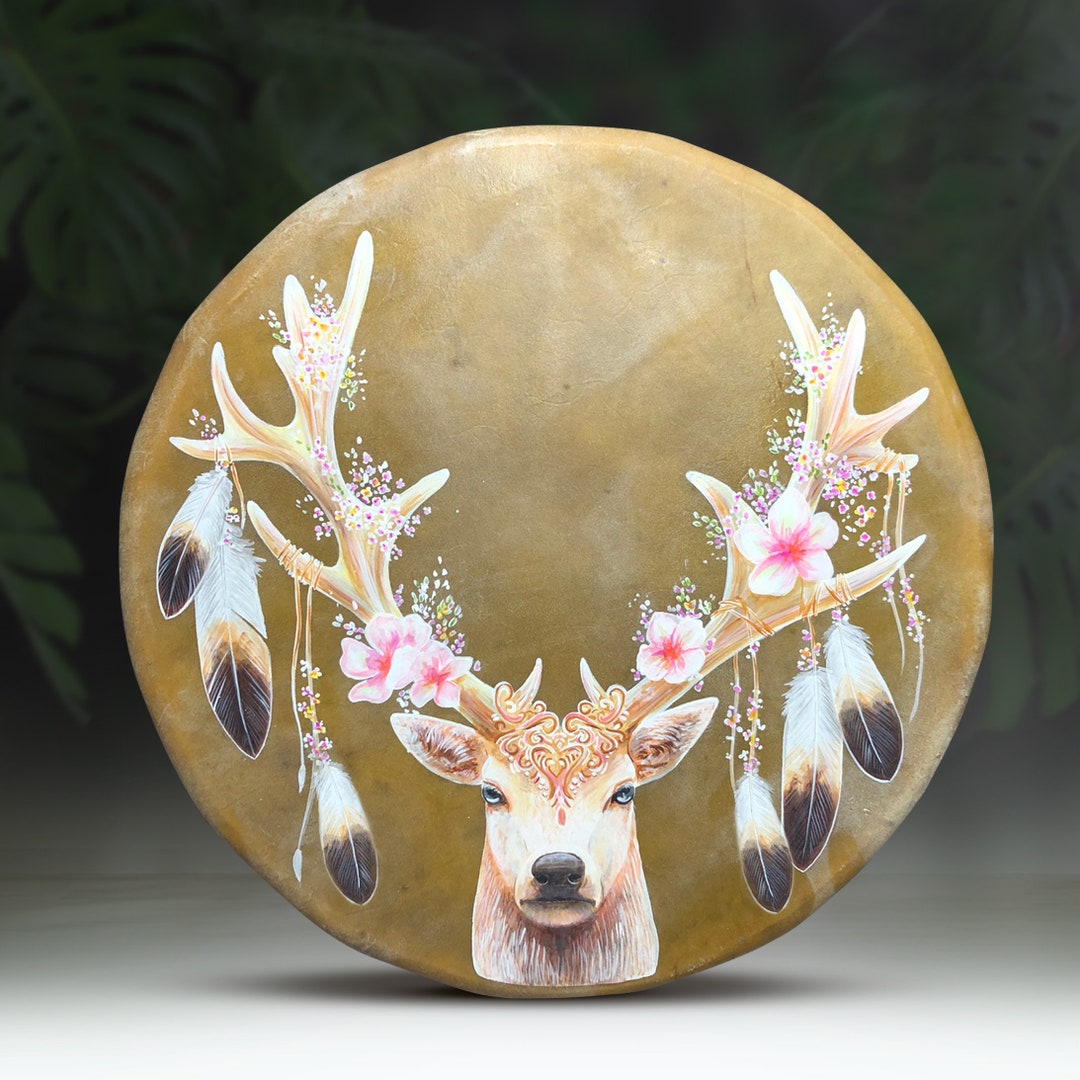 Custom Shamanic Drum, Gold, Woman, Hummingbird, Ancestors, Union - Etsy