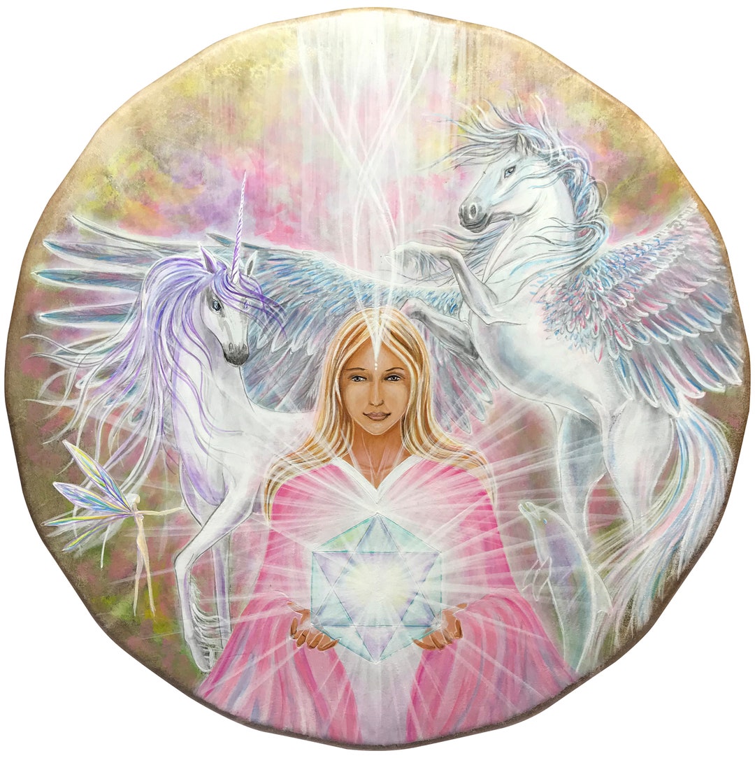 Shamanic Drum - Customized Angel Unicorn Pegasus - Etsy