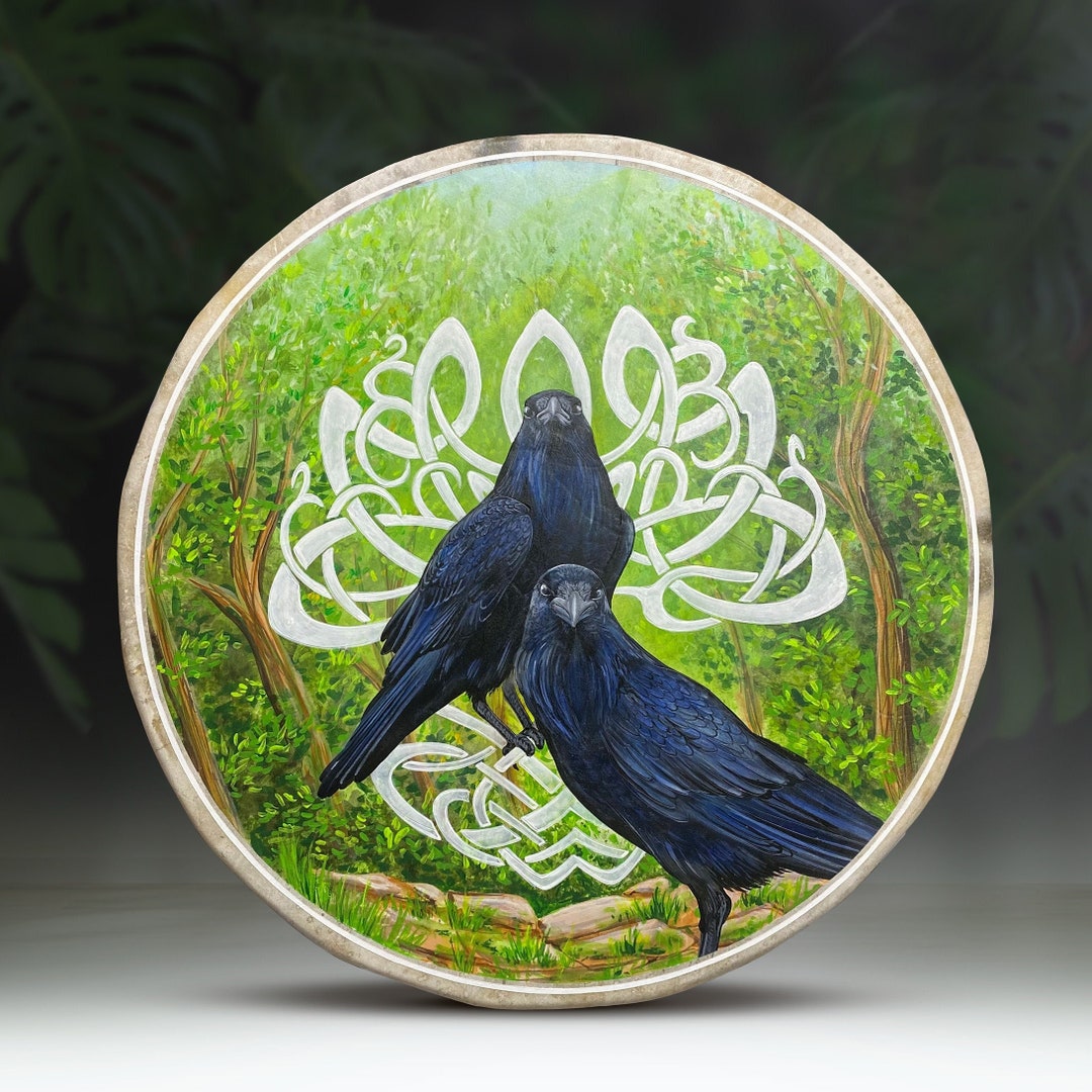 Shamanic Drum Totem Crows, Celtic, Nature - Etsy