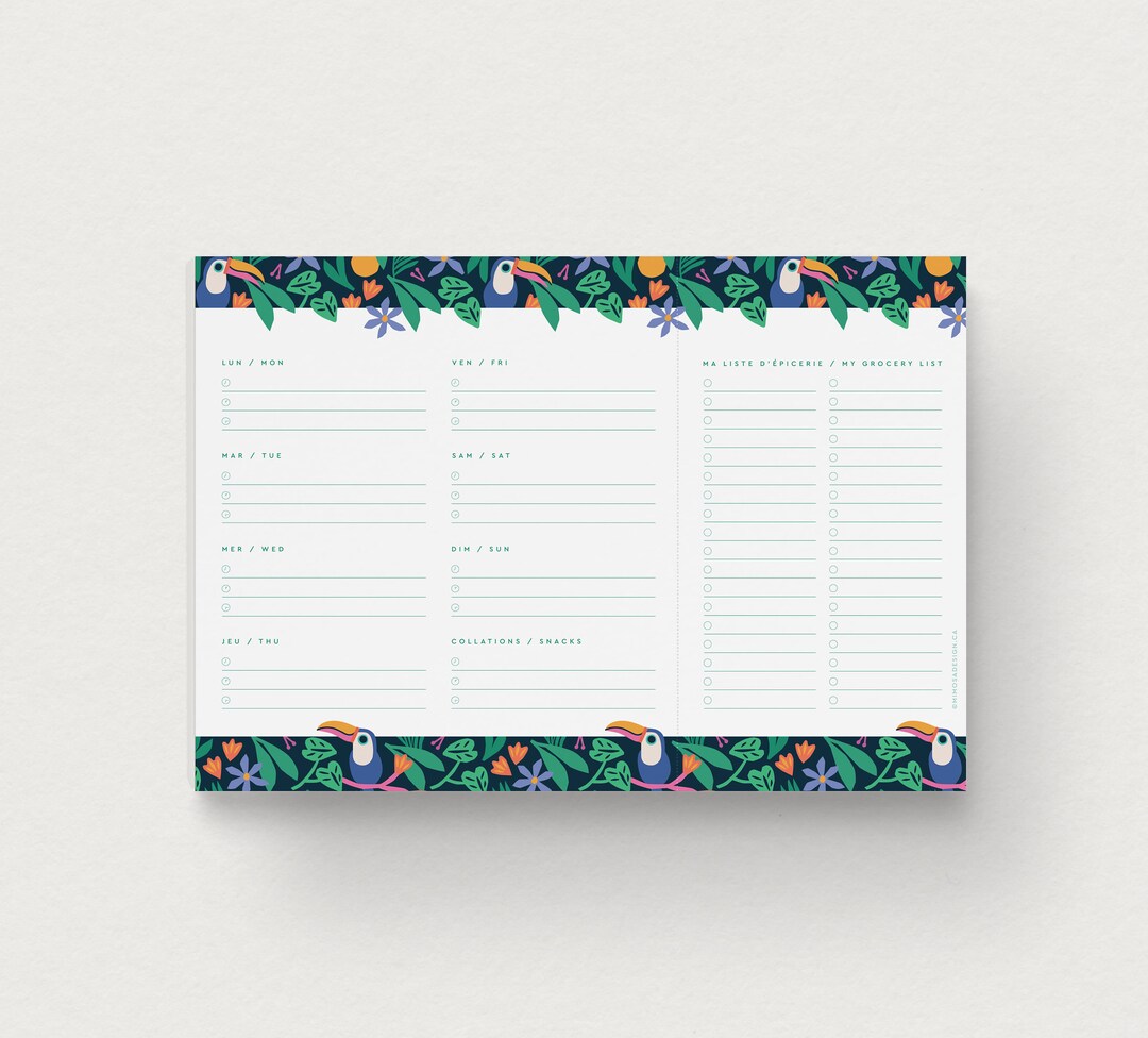 Toucan Meal Planner - Meal Organization - Magnetic Grocery List ...