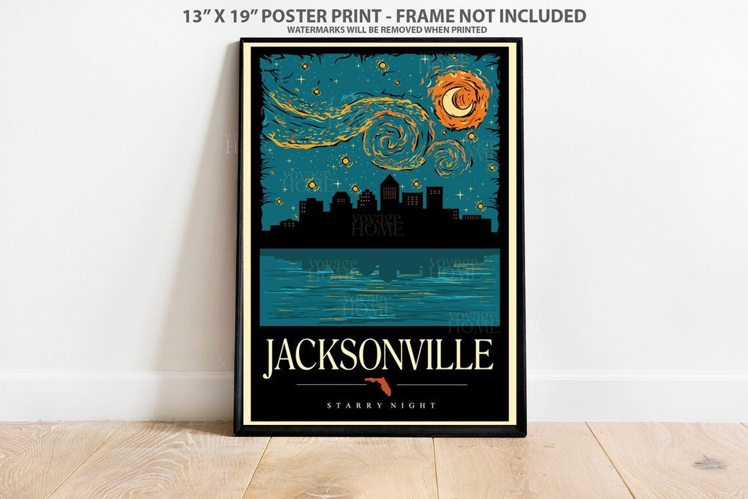 Jacksonville Florida Poster | Vintage Wall Art Print, Home Decor ...