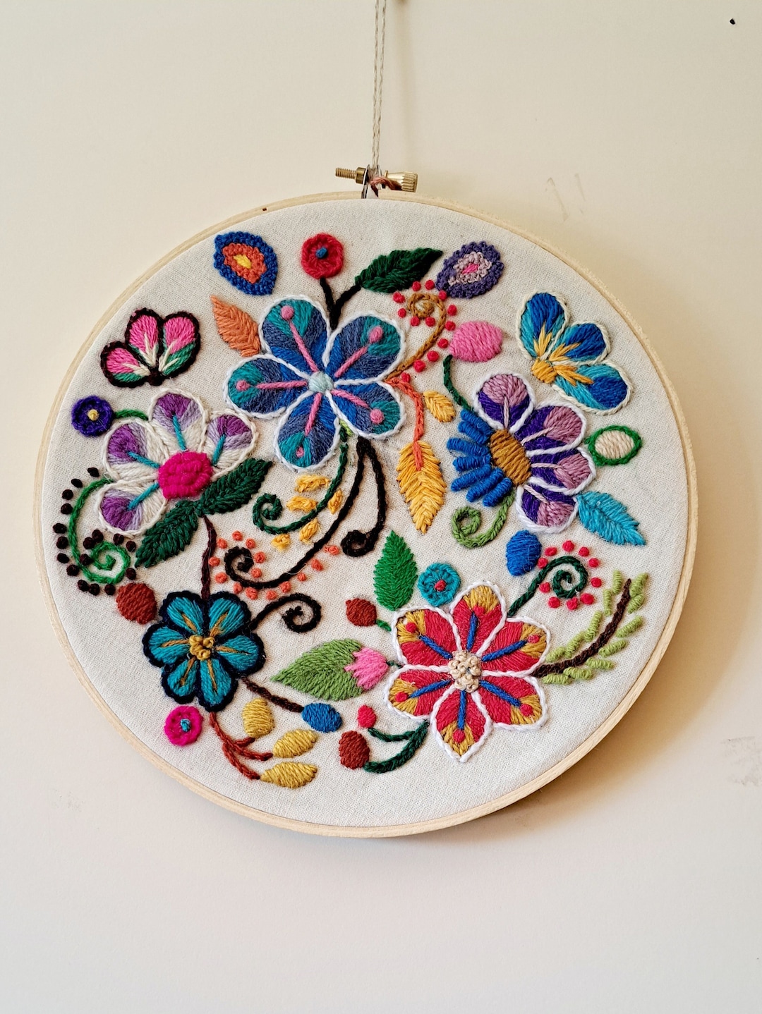 Colorful Hand Embroidery. Decorative Wall Embroidery. Traditional ...