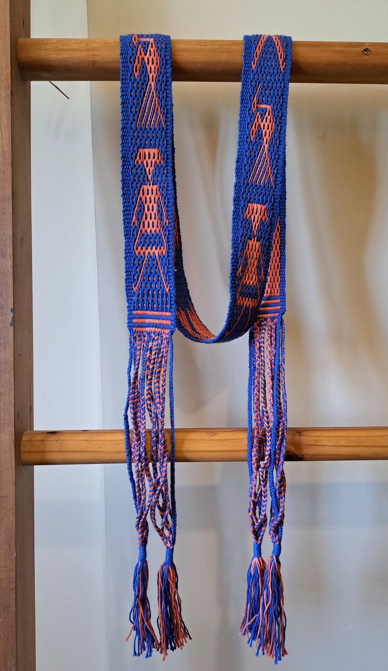 Handwoven Women's Belt. Woven Sash Made of Cotton Thread. Textile ...