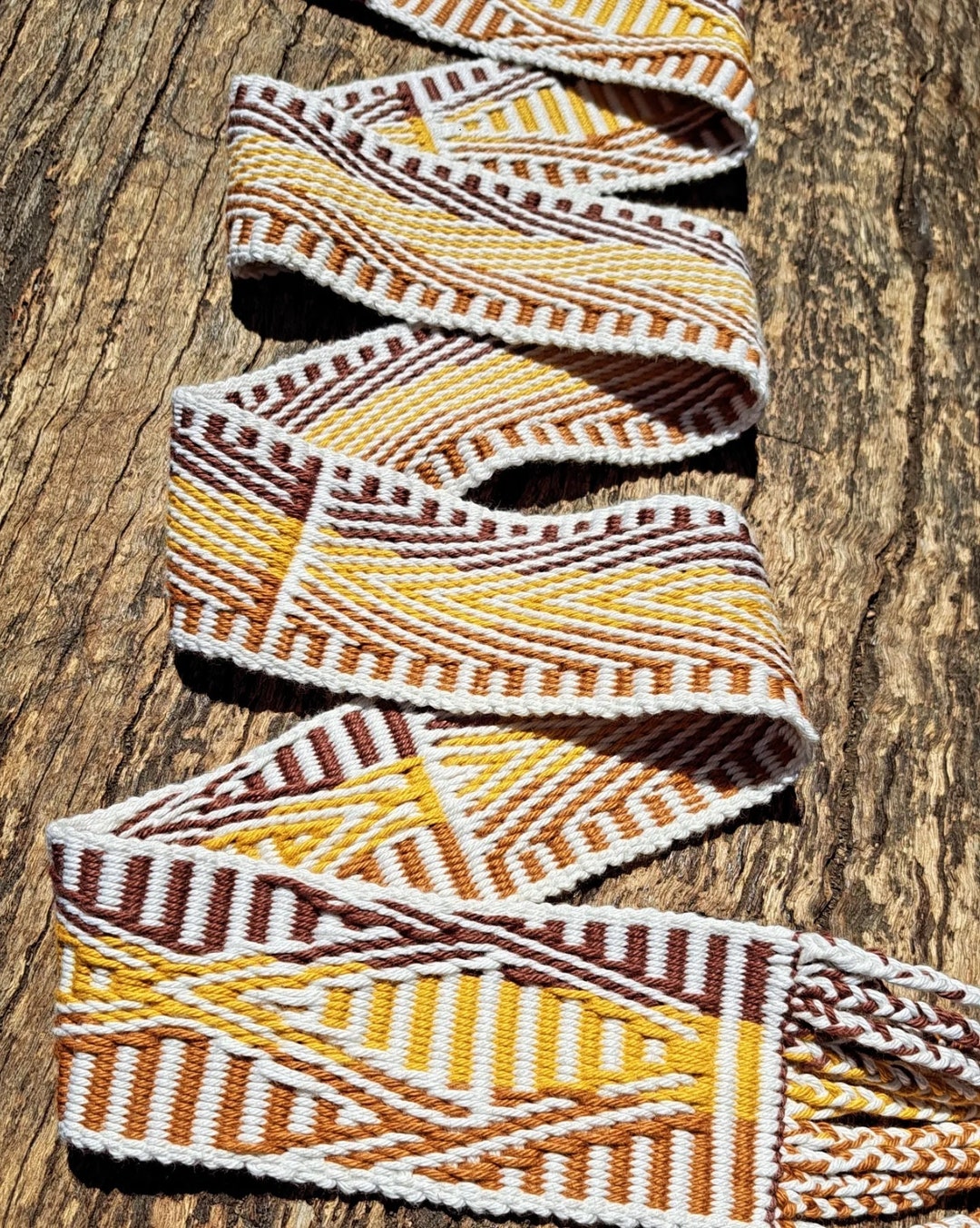 Hand-woven Women's Belt. Loom-woven Sash in Cotton Thread. Textile ...