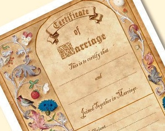 Medieval Marriage Certificate - Etsy UK