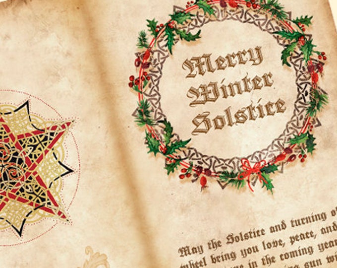 Merry Winter Solstice Card . Yule Winter Solstice . DIGITAL - Etsy