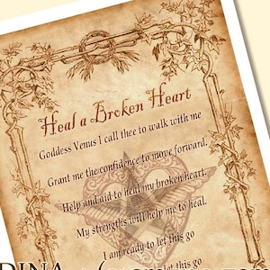 Wiccan Blessing Spell for Heal a Broken Heart, for Your Book of Shadows ...