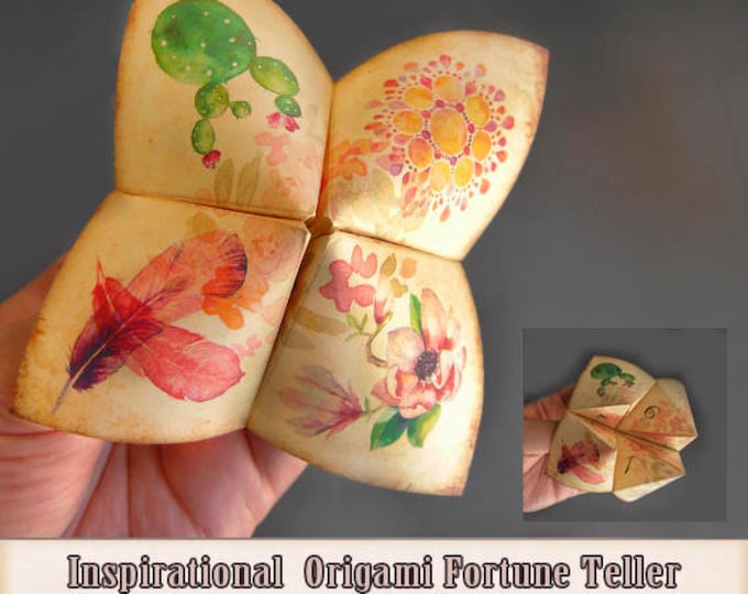 Inspirational Quotes Origami Fortune Teller, DIY Paper Craft (digital ...