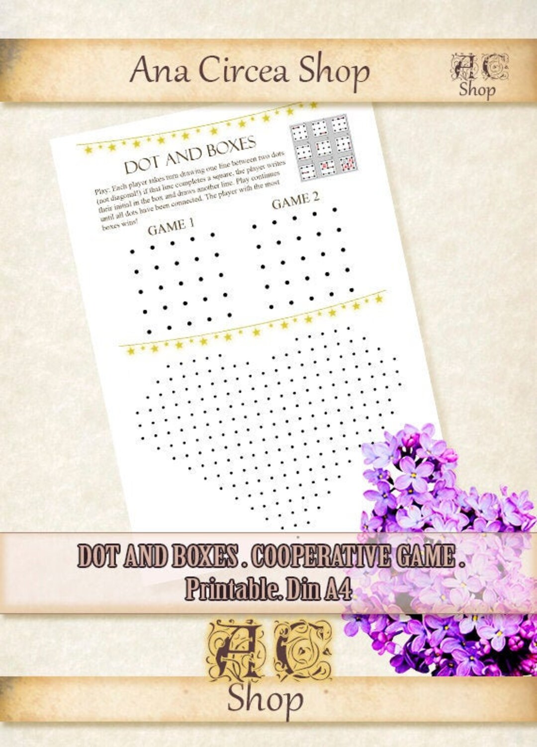Dot and Boxes Game: DIY Printable Party Icebreaker (digital Download ...