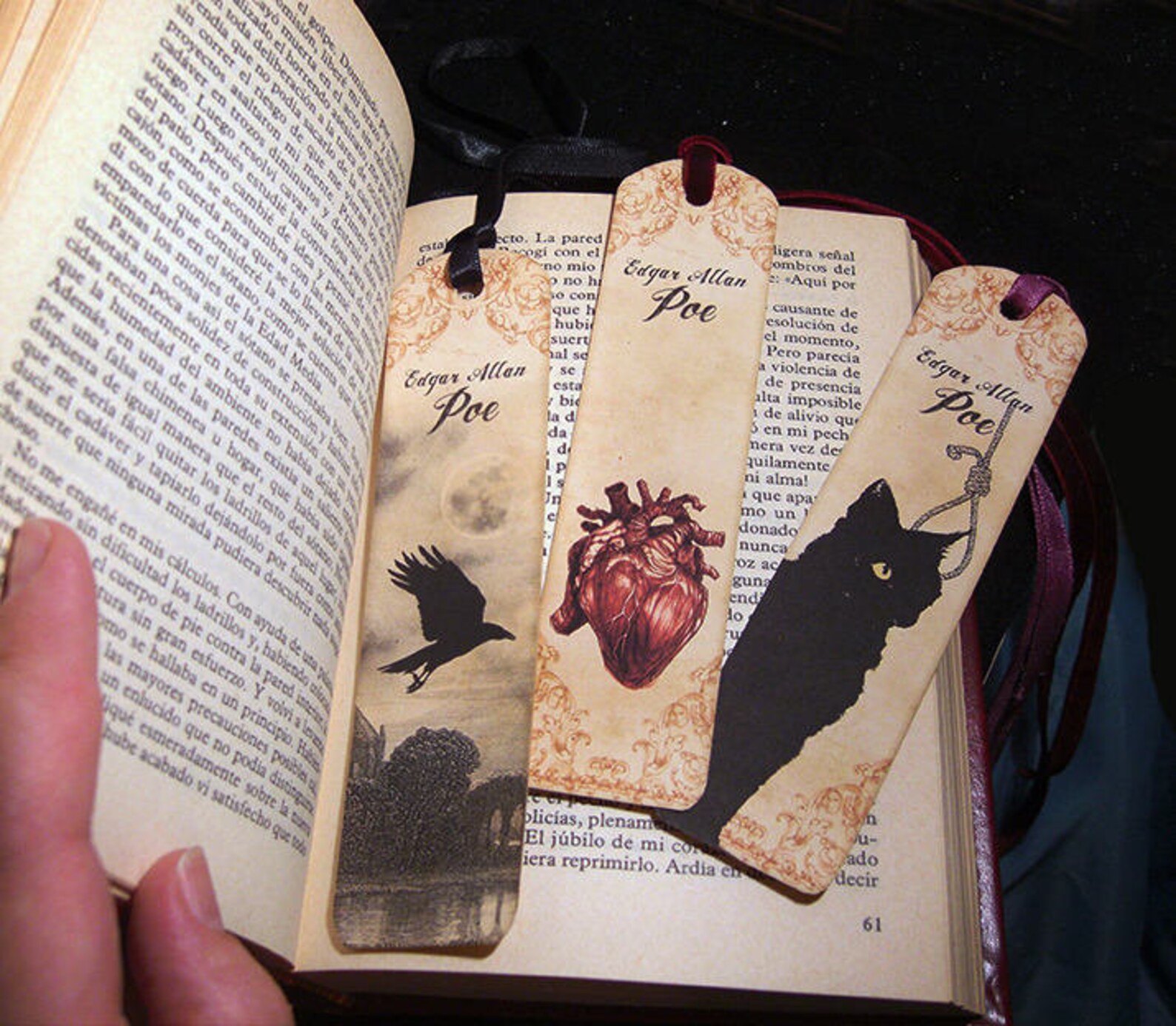 E.A. Poe Printable Bookmarks, Two Sides, Perfect Gift for Book Lovers ...