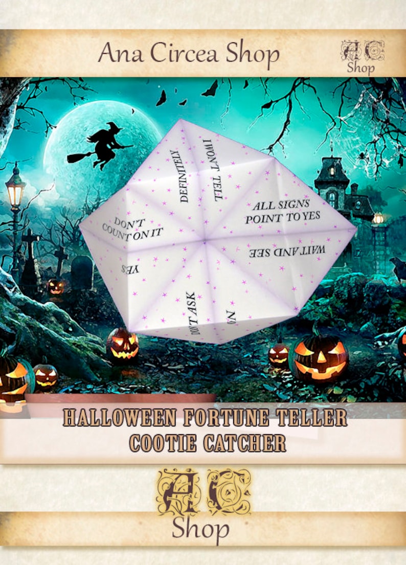 Printable Origami Fortune Teller,fortune Teller Halloween , Funny ...