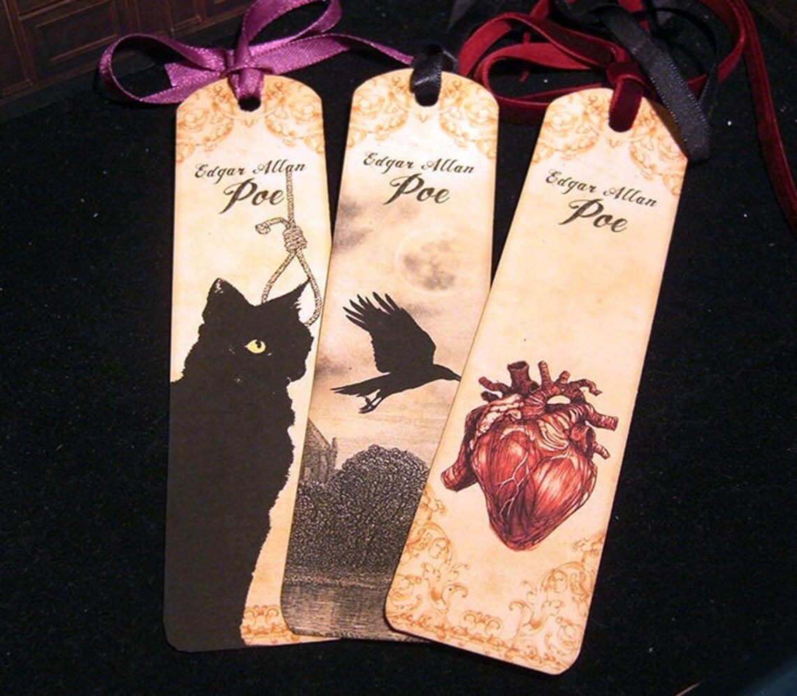 E.A. Poe Printable Bookmarks, Two Sides, Perfect Gift for Book Lovers ...