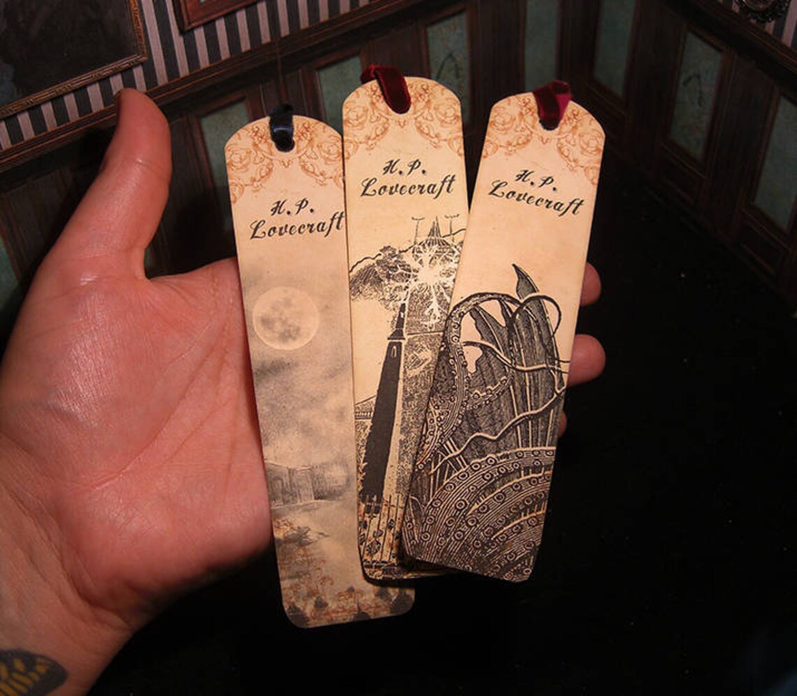 Lovecraft Printable Bookmarks . Two Sides . Perfect Gift for Book Lover ...