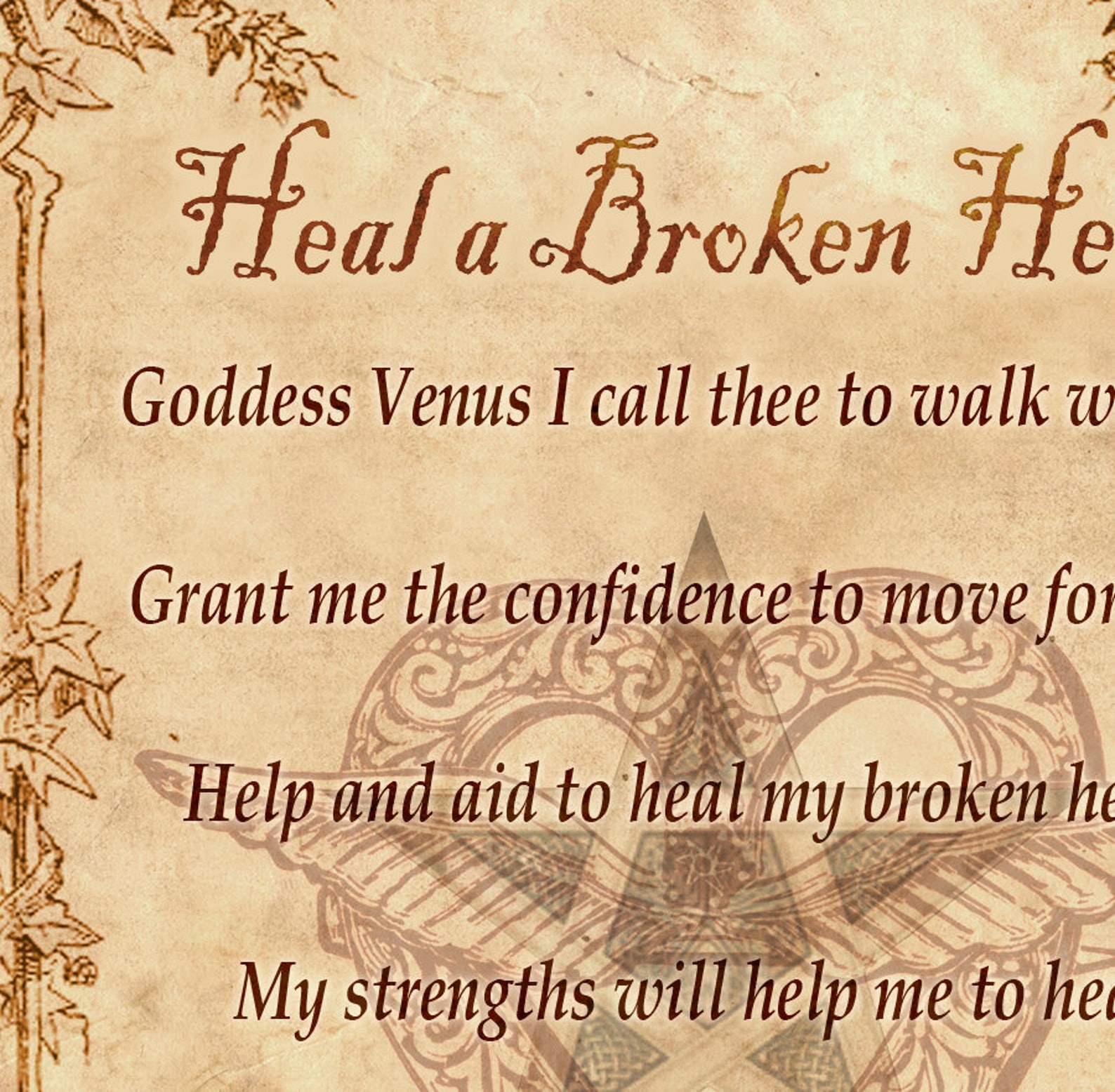 Wiccan Blessing Spell for Heal a Broken Heart . Magic Spell Craft ...