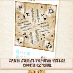PRINTABLE What It My Spirit Animal? Origami Fortune Teller, Cootie ...