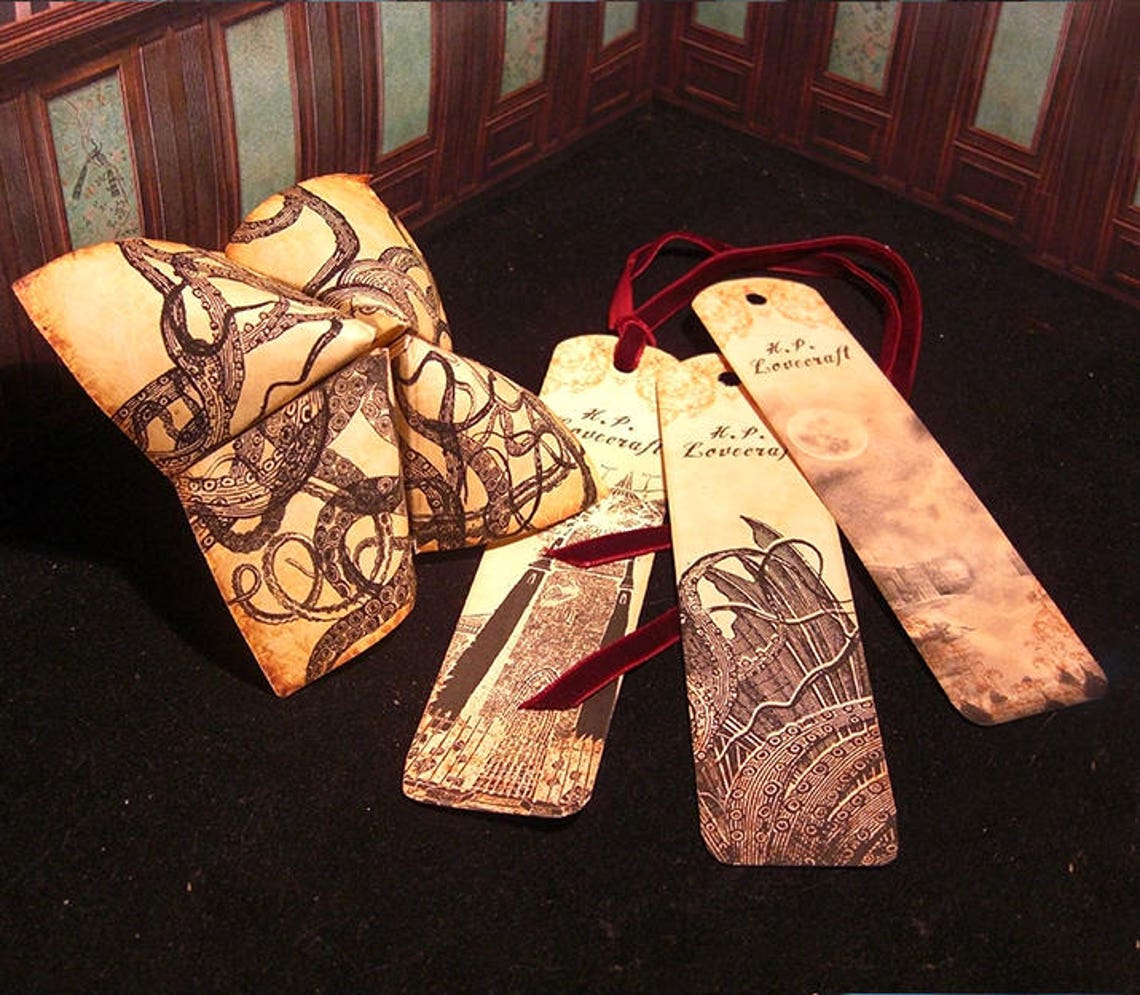 Lovecraft Printable Bookmarks . Two Sides . Perfect Gift for Book Lover ...