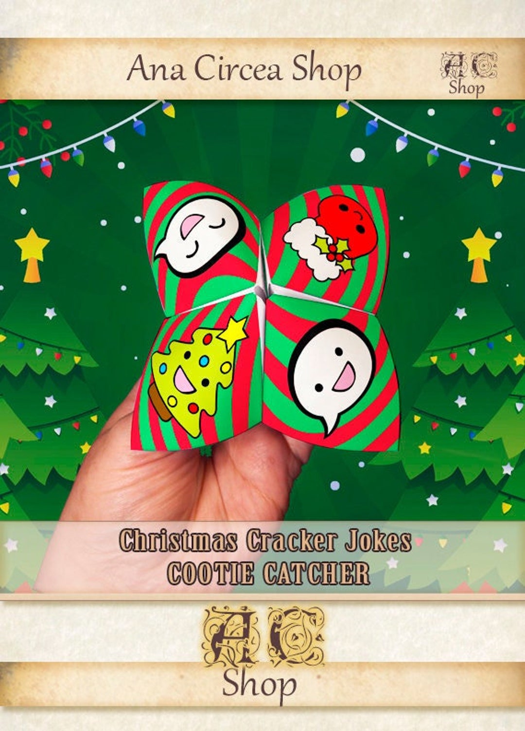 Printable Origami Fortune Teller,"christmas Cracker Jokes" , Funny ...