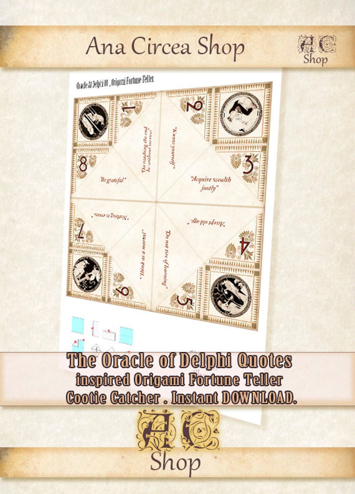 Oracle of Delphi Origami Fortune Teller, Kids Craft (digital Download ...