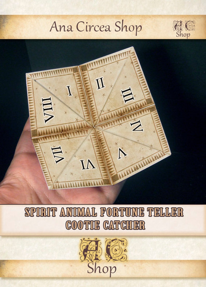 Spirit Animal Fortune Teller Printable — Boho Party Game, Witchy Cootie ...