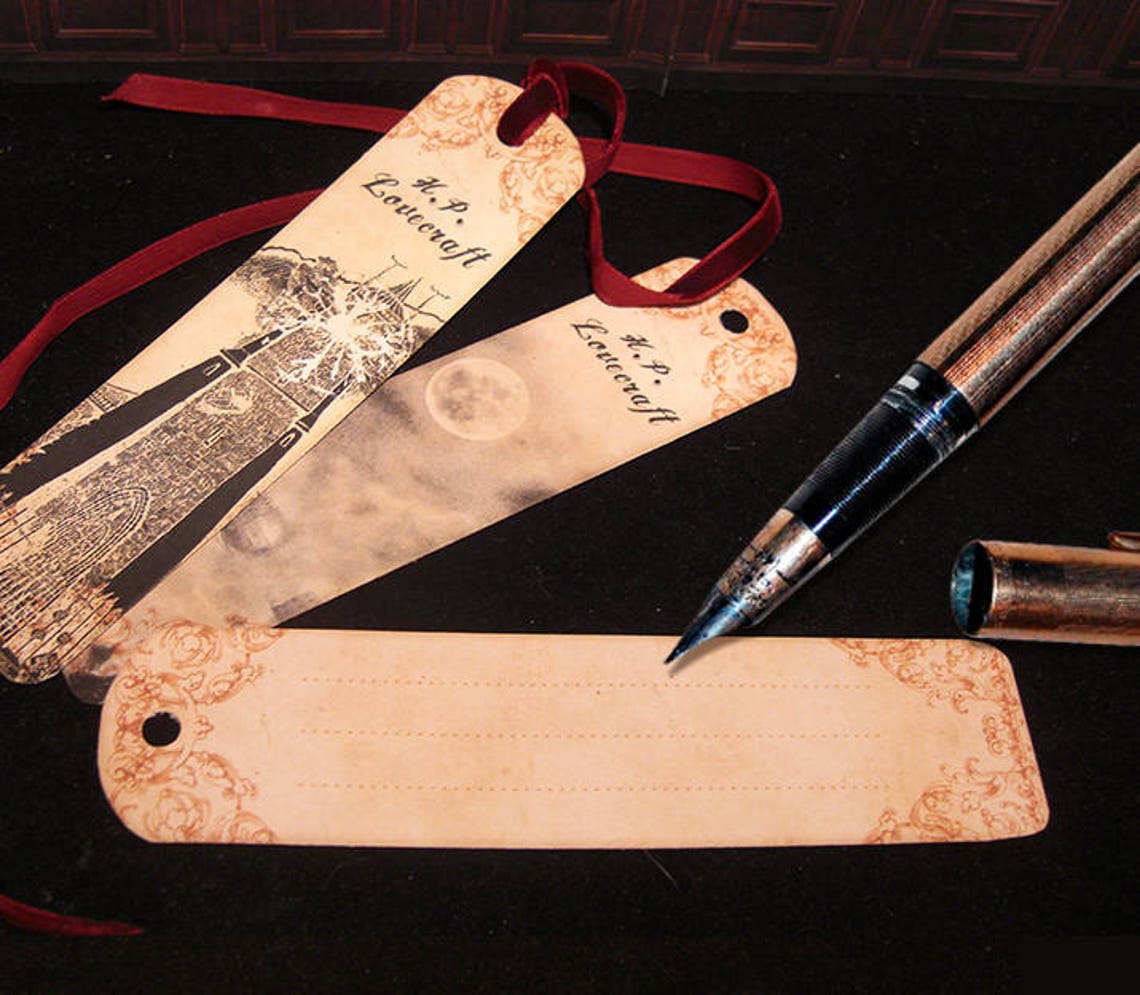 Lovecraft Printable Bookmarks . Two Sides . Perfect Gift for Book Lover ...