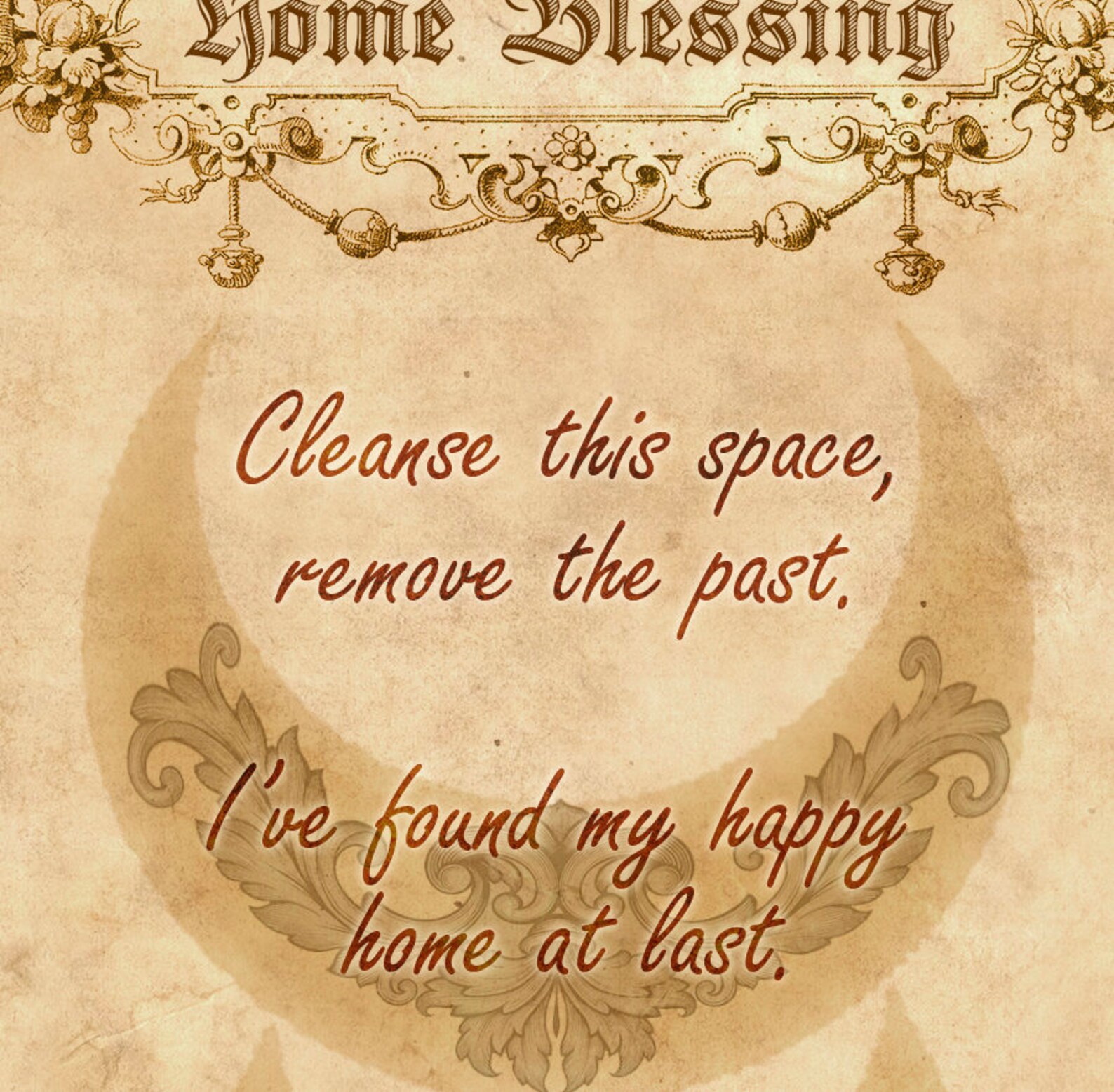 Wiccan Home Blessing Spell Print: Inspirational Wall Art (digital ...