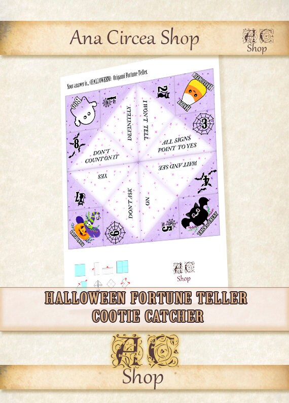 Printable Origami Fortune Teller,fortune Teller Halloween , Funny ...