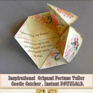Inspirational Quotes Origami Fortune Teller, DIY Paper Craft (digital ...