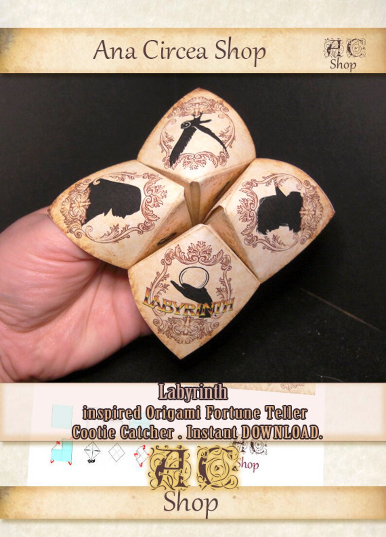 DIY Labyrinth Inspired Origami Fortune Teller Cootie Catcher - Etsy
