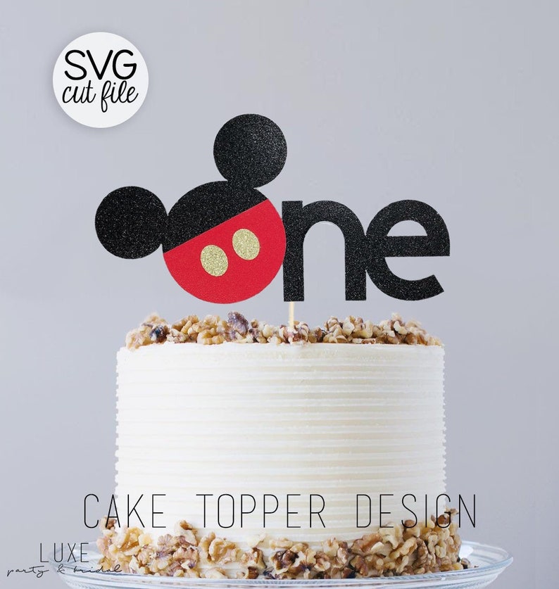 Mickey Mouse ONE SVG DIY Cake Topper Cut File Cricut - Etsy