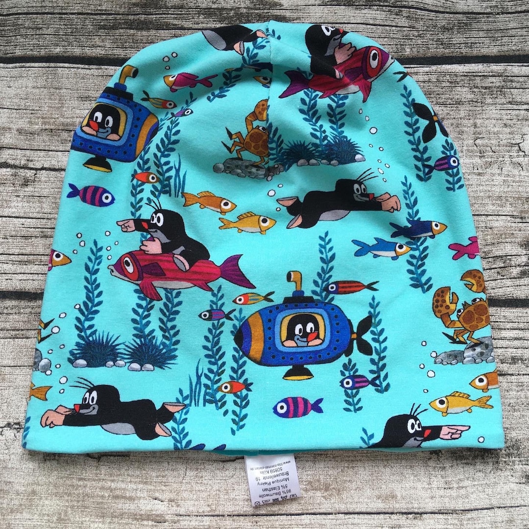 Reversible Beanie Hat the Little Mole Under Water KU 44-56 - Etsy