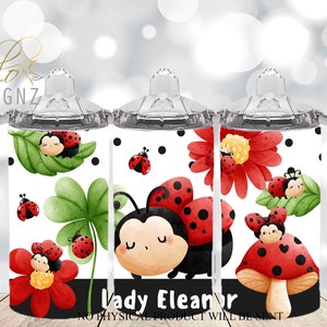 Cute Ladybug Sippy Cup Design, Personalized 12oz Sippy Cup Sublimation ...