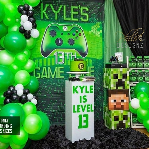 GAMING PARTY Backdrop Video Game Birthday Background - Etsy