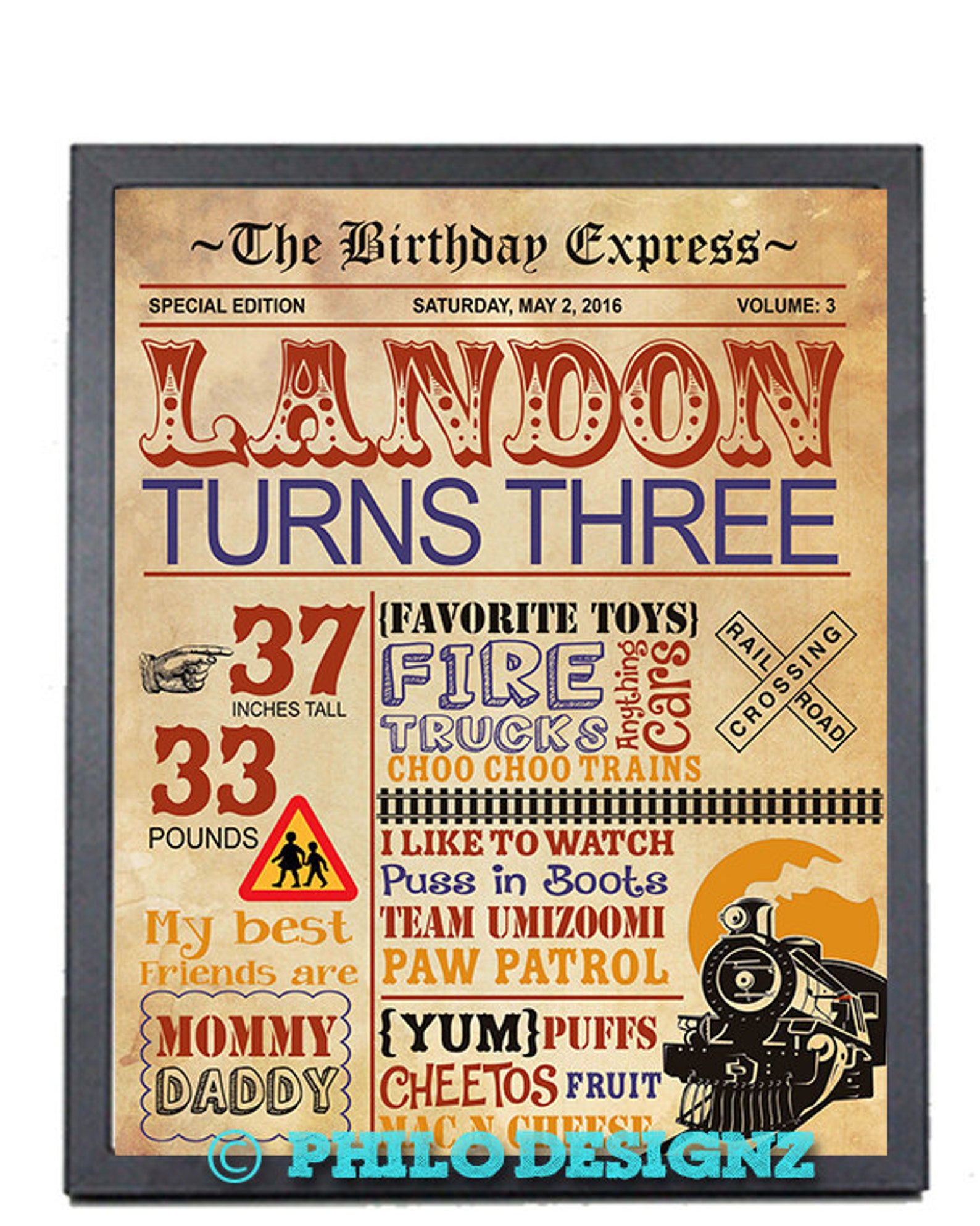 Vintage Train Birthday Sign, Third Birthday, Trains Birthday Chalkboard ...
