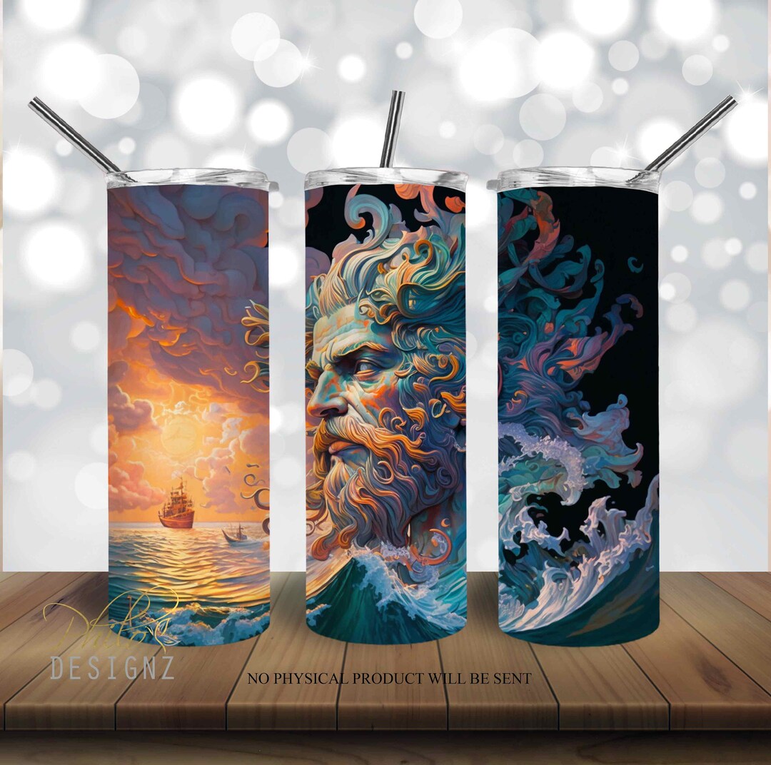 Poseidon Greek God Tumbler 20 Oz Skinny Tumbler Sublimation Design ...