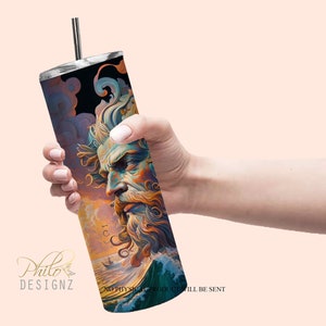 Poseidon Greek God Tumbler 20 Oz Skinny Tumbler Sublimation Design ...