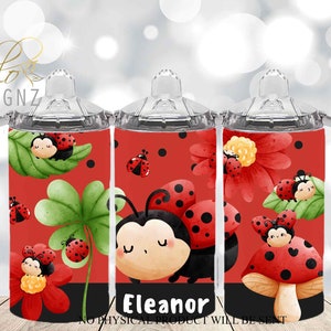 Cute Ladybug Sippy Cup Design, Personalized 12oz Sippy Cup Sublimation ...