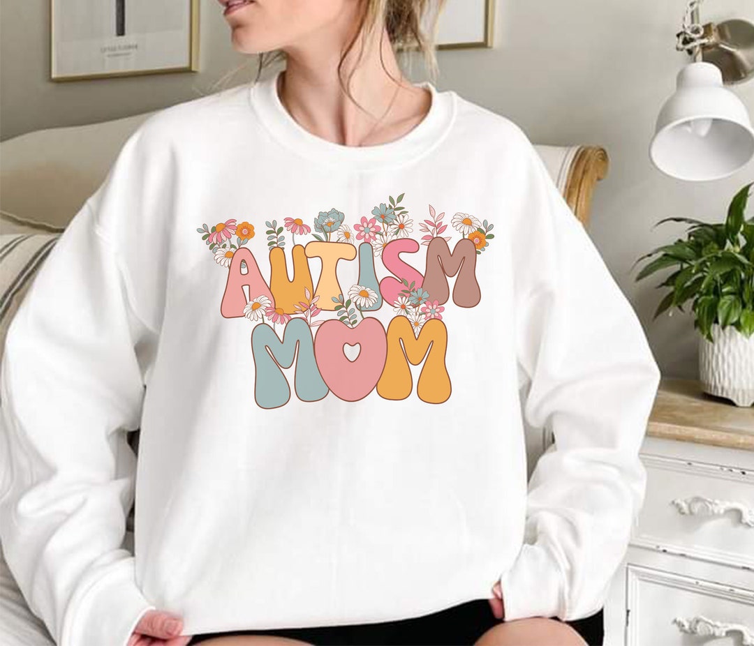 Autism Mom Tshirt, Retro Groovy Autism Mom SVG, Boho Wildflowers Autism ...