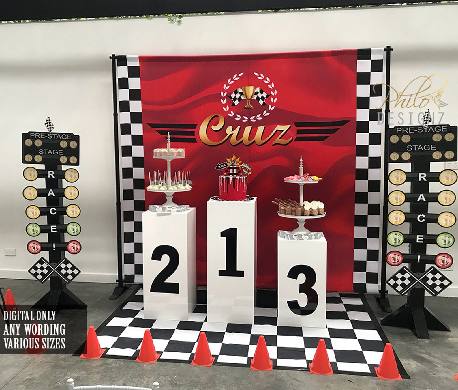 Cars Backdrop, Cars Party Decorations, Race Cars Party Banner, Backdrop ...