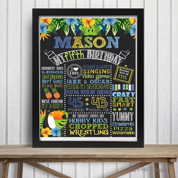 Tropical Birthday Signs - Etsy