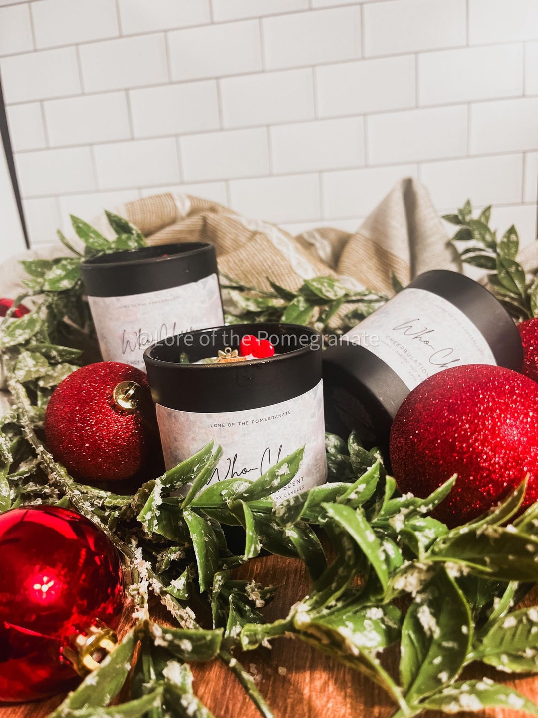 Who Cheer Candle Sweet Winter Scent 10oz Matte Black - Etsy