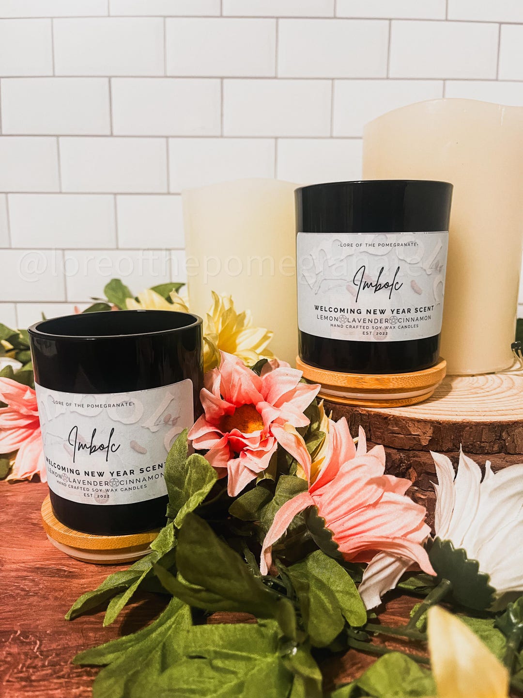 Imbolc | Winter Floral Scent | 10oz Matte Black Candle | Crystal ...
