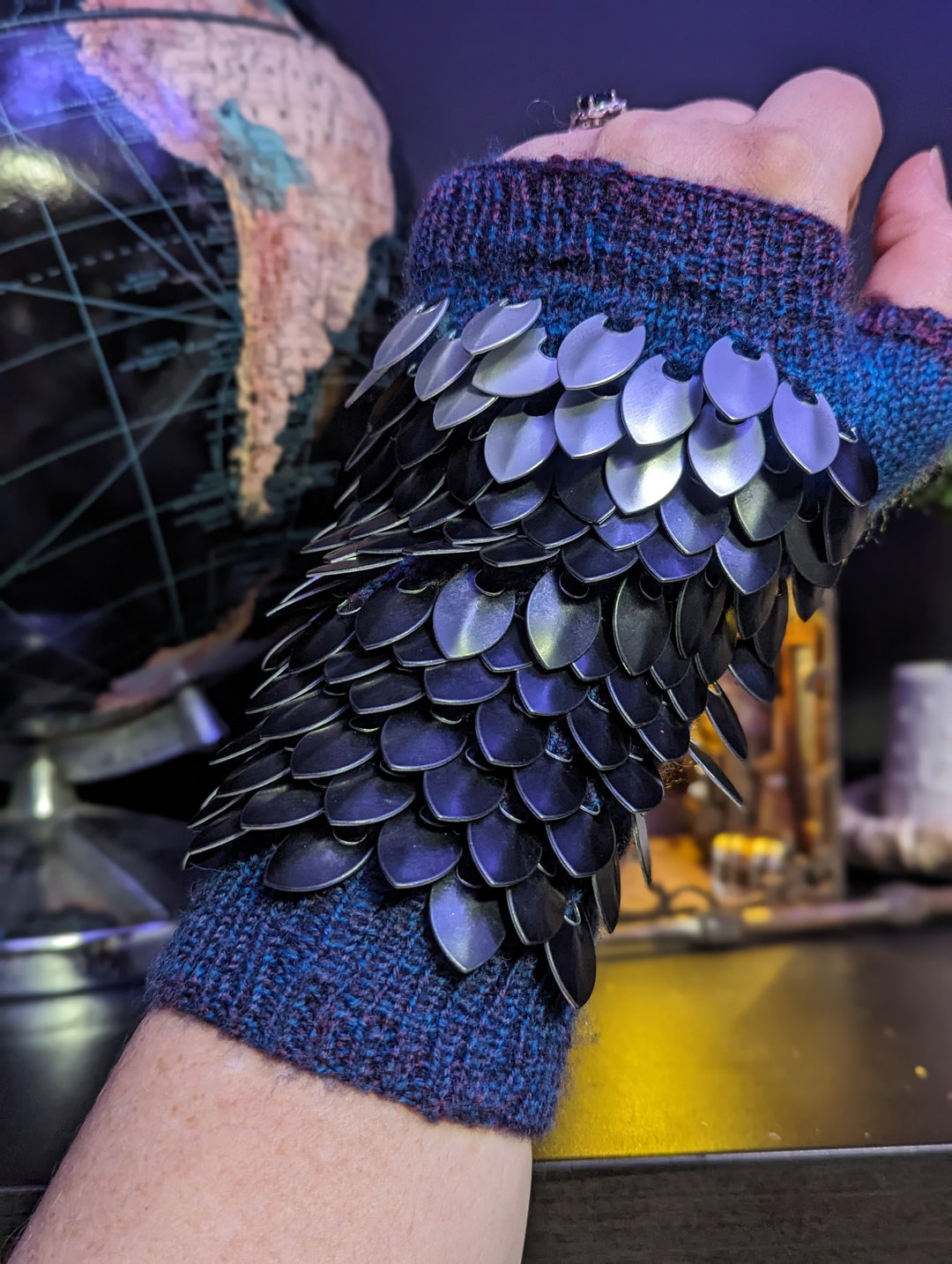 Custom Knitted Dragon Scale Gauntlets - Etsy