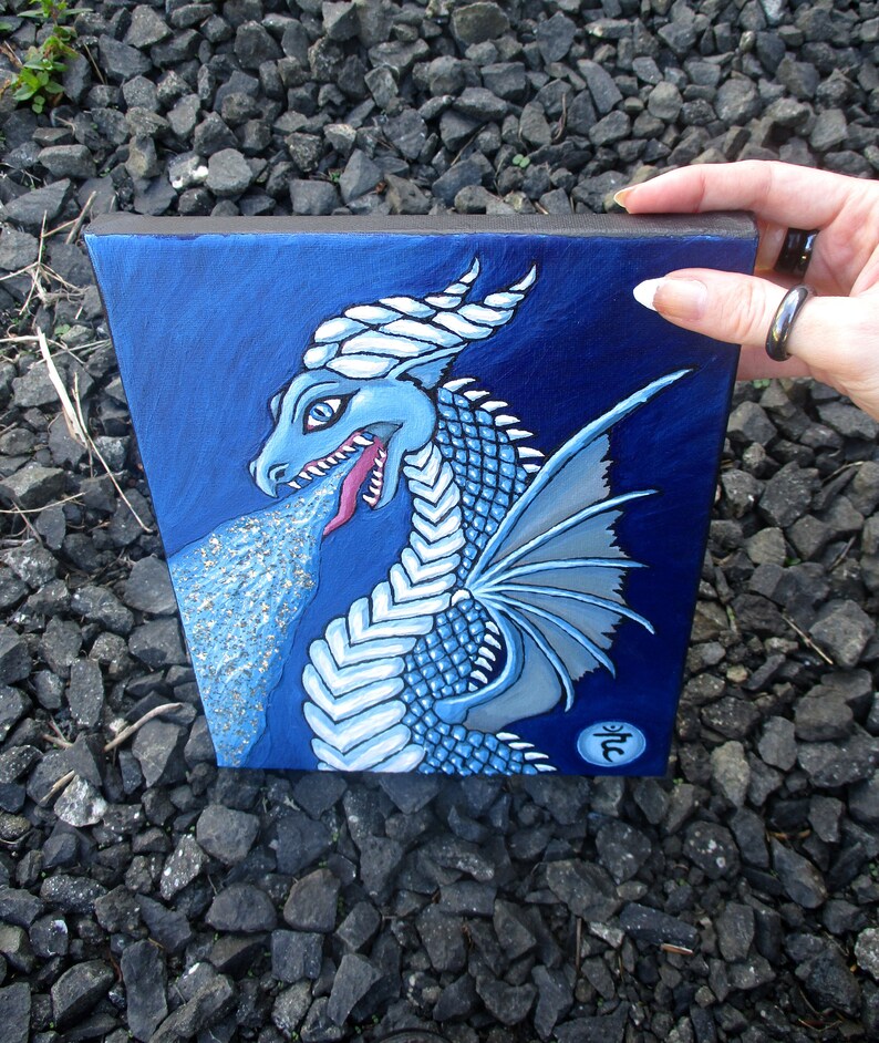 Blue Dragon Original Painting - Etsy