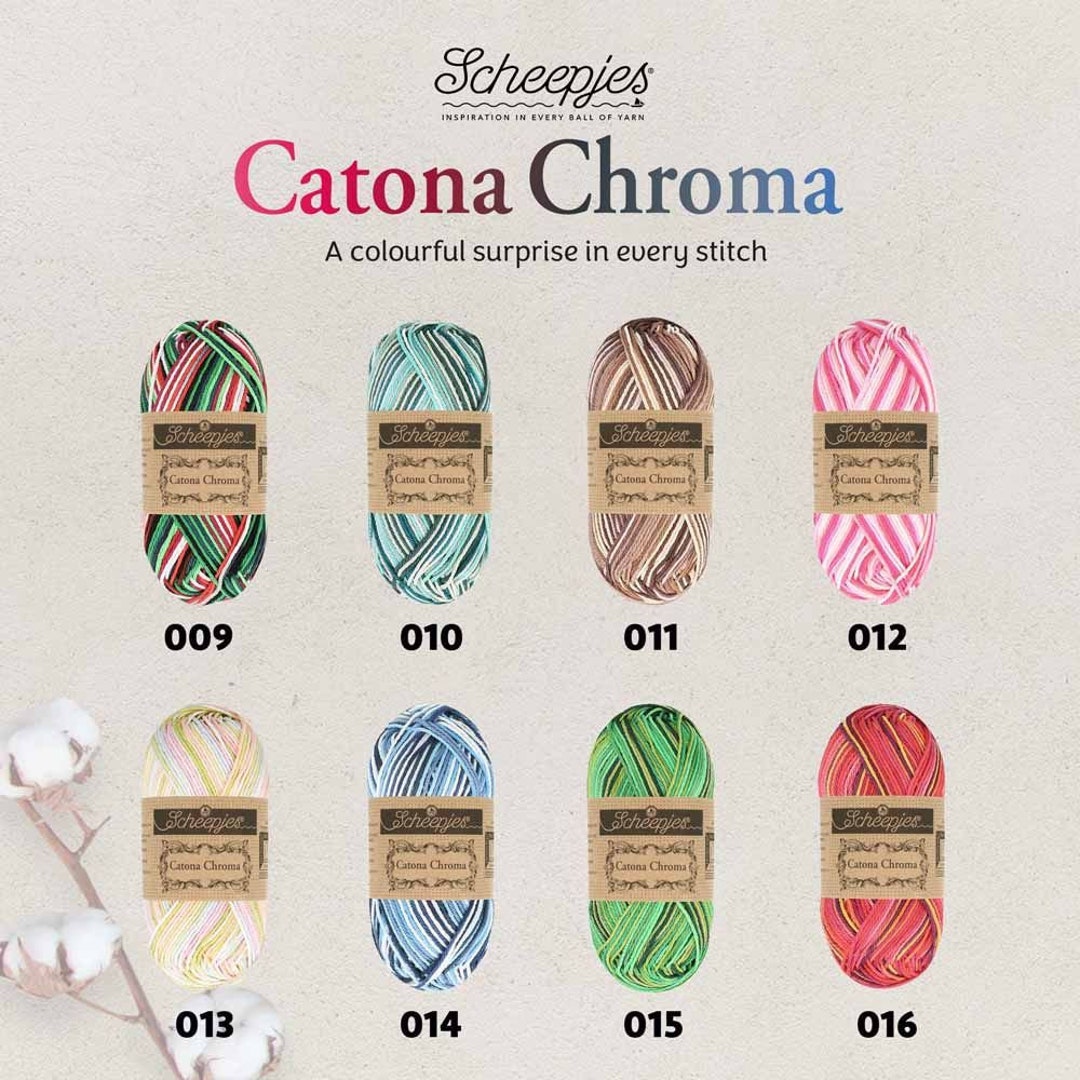 Scheepjes Catona Chroma 50g Mercerized Cotton Yarn Amigurumi Yarn Ready ...