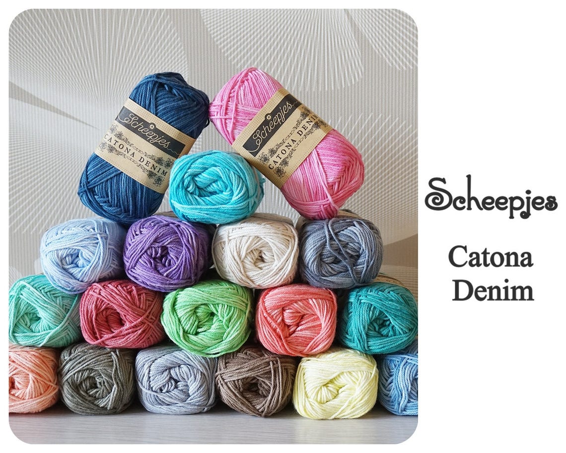 Scheepjes Catona Denim Cotton Yarn Amigurumi Yarn Ready - Etsy