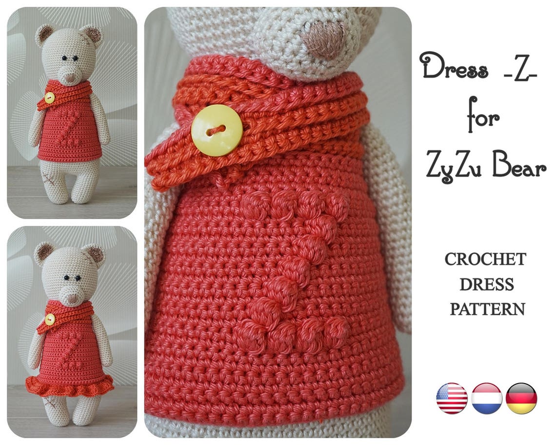 Letter Z crochet dress pattern for crochet ZyZu Bear Dress | Etsy