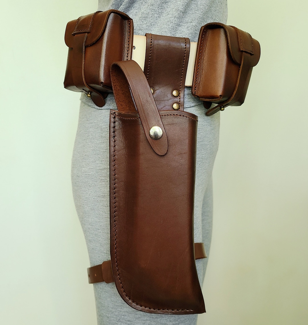 Leather Holster and Pouches for Westar 35 - Cosplay Mando Costume - Etsy